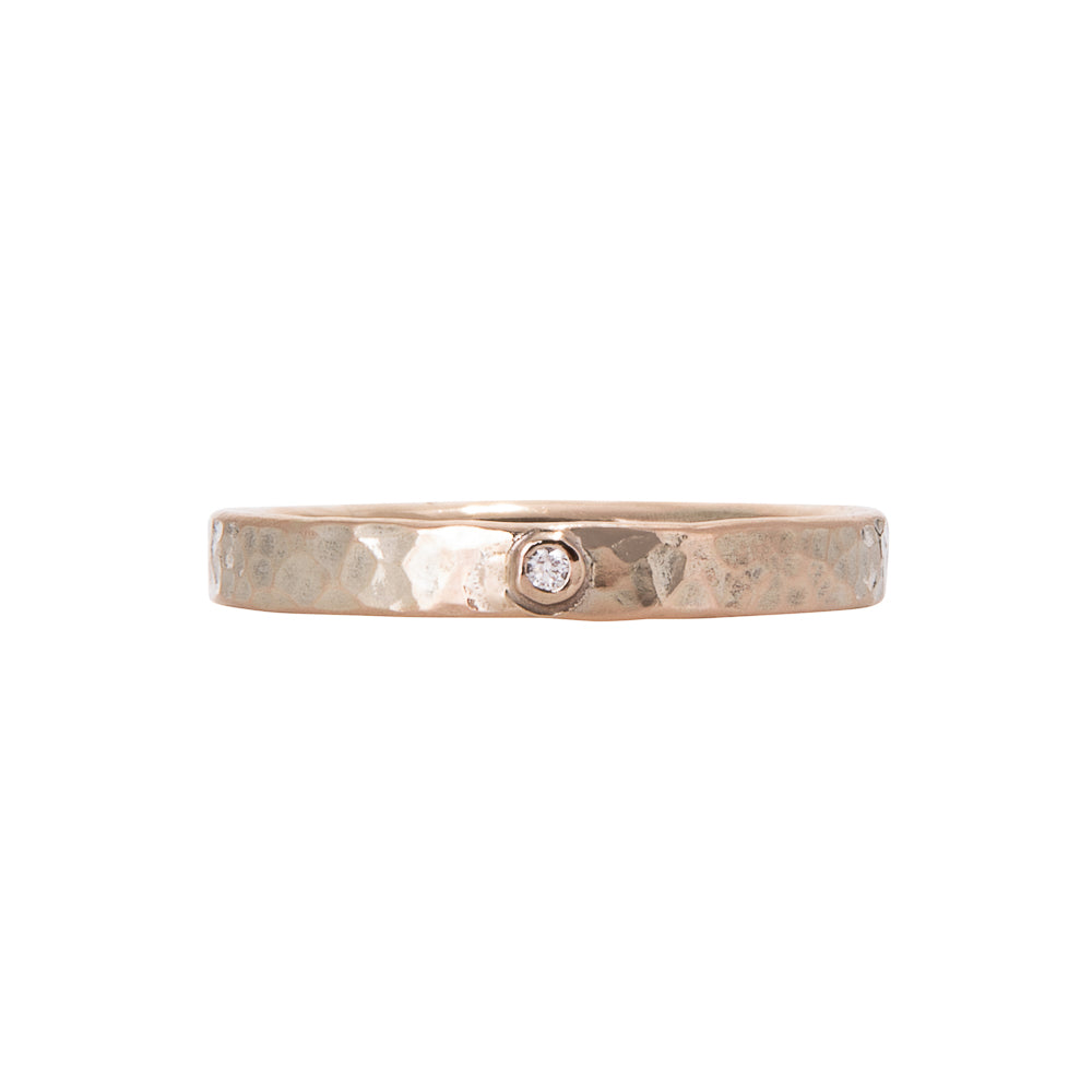 Gold Diamond Dimpled Wedding Ring – angelaevansjewellery